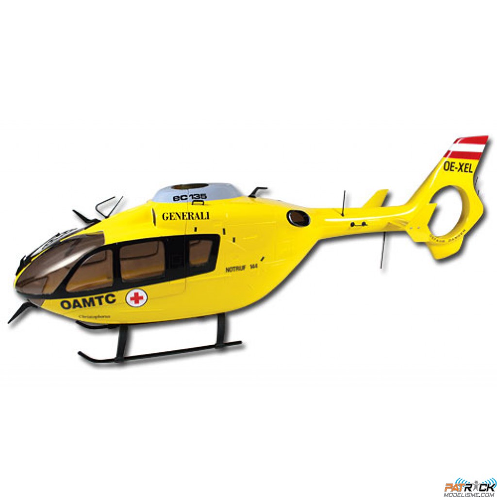 Fuselage Align EC-135 T-REX 450 Fibre ou mécanique classe 450