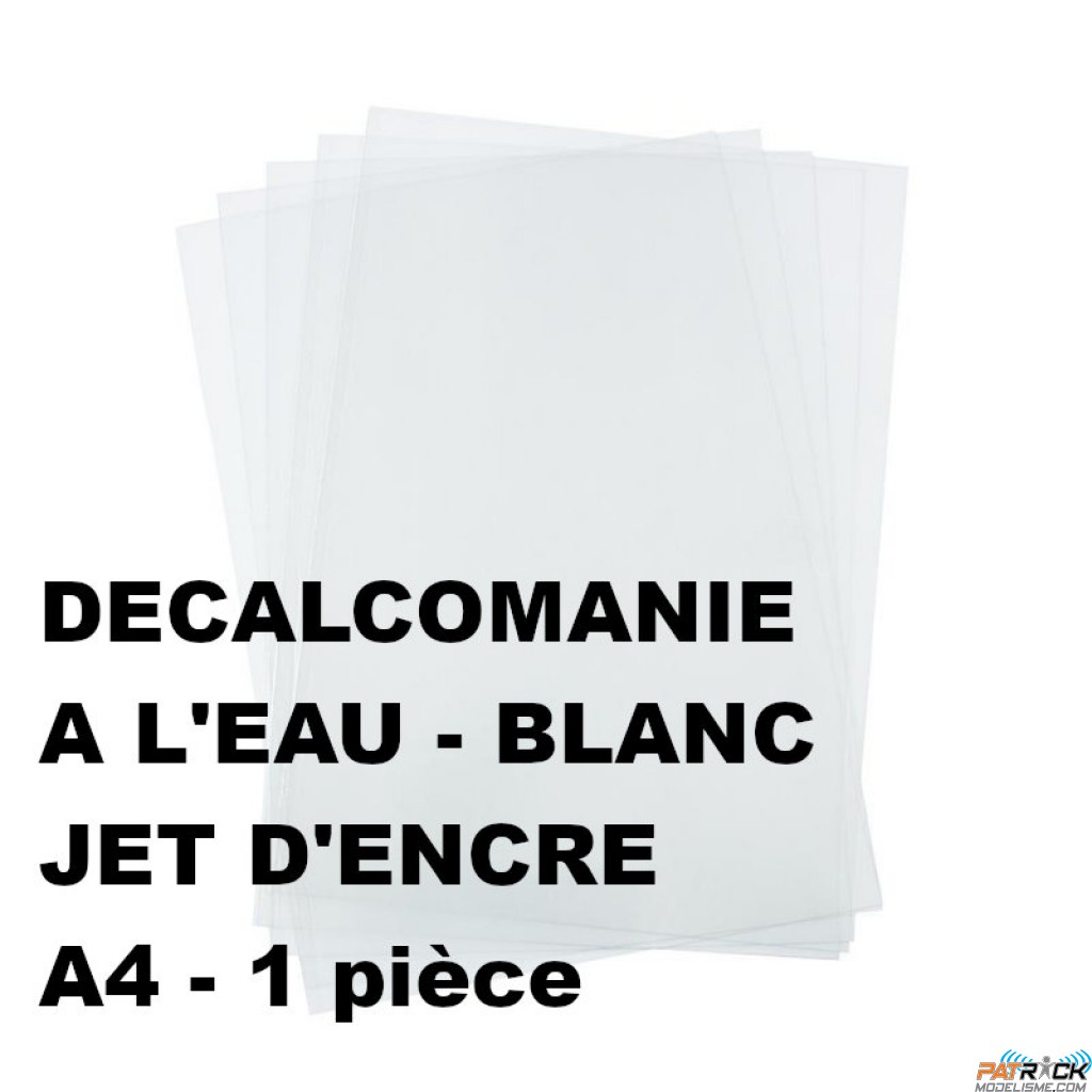 Feuille de décalcomanie à l'eau A4 blanche (Jet d'encre)