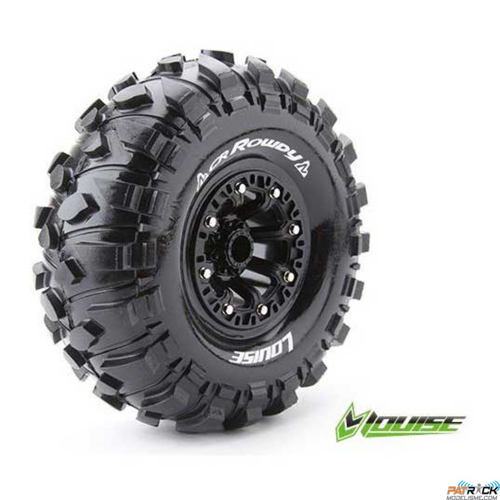 Roues Louise RC Cr-Rowdy Jantes 2.2 Noir (x2) 1/10e Crawler