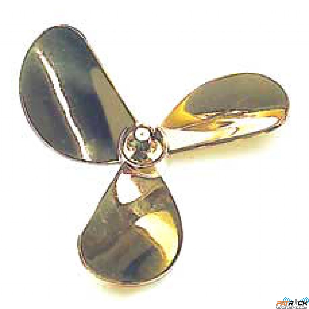 Hélice tripale laiton gauche 45mm M4 RIVABO