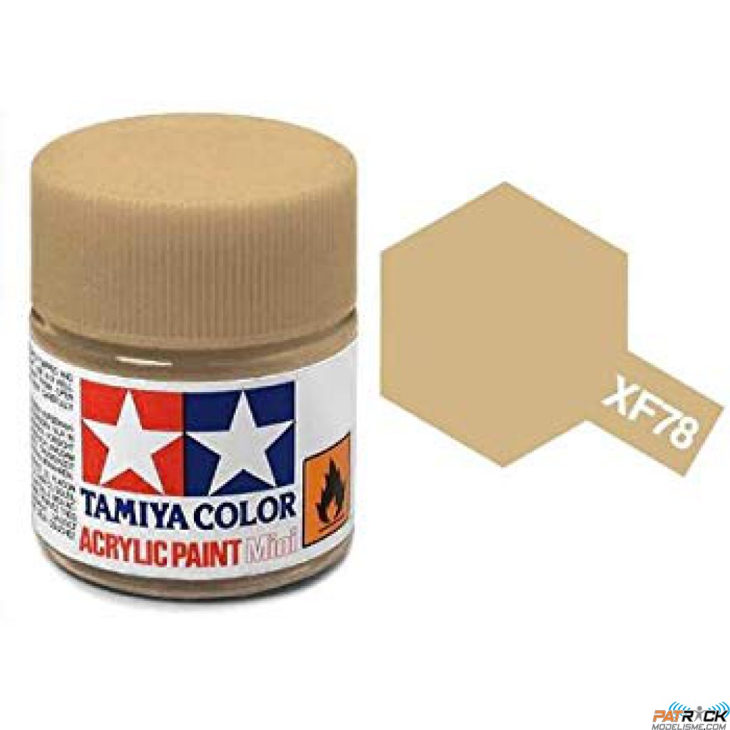 Pot de peinture acrylique Tamiya XF-78 Beige bois Pont mat 10ml