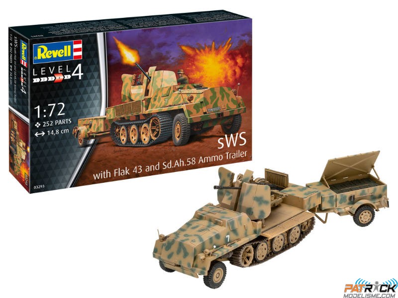 1/72e Revell Tracteur lourd sWS Flak 43 et remorque Sd.ah 58 ...
