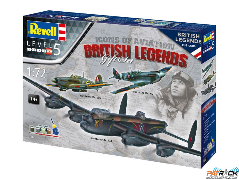 1/72e Revell Model set 100 Years RAF: British Legends