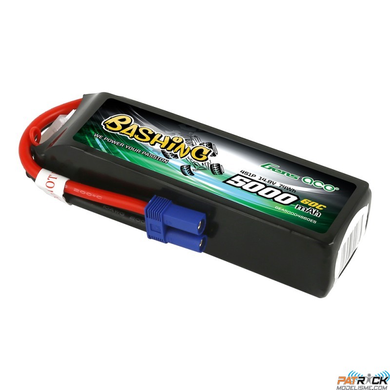 Accu LiPo Gens Ace BASHING 5000mAh 4S 60C EC5