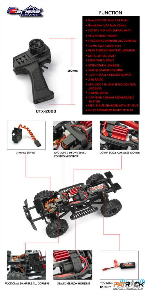 Carisma MSA-1E Coyote 4x4 Crawler 1/24ème RTR