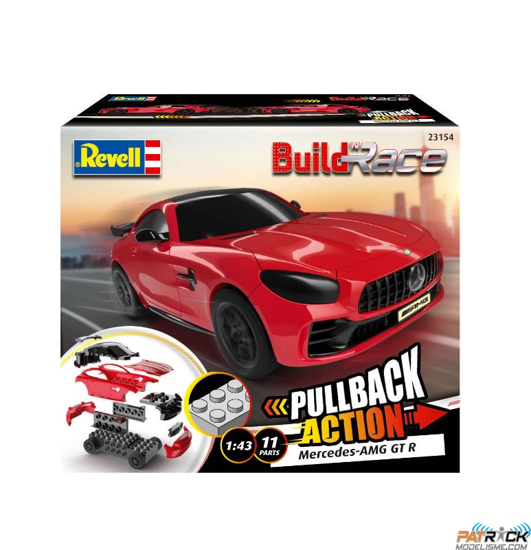 1/43e Revell Build 'n Race Mercedes AMG GT R rouge (a clipser)