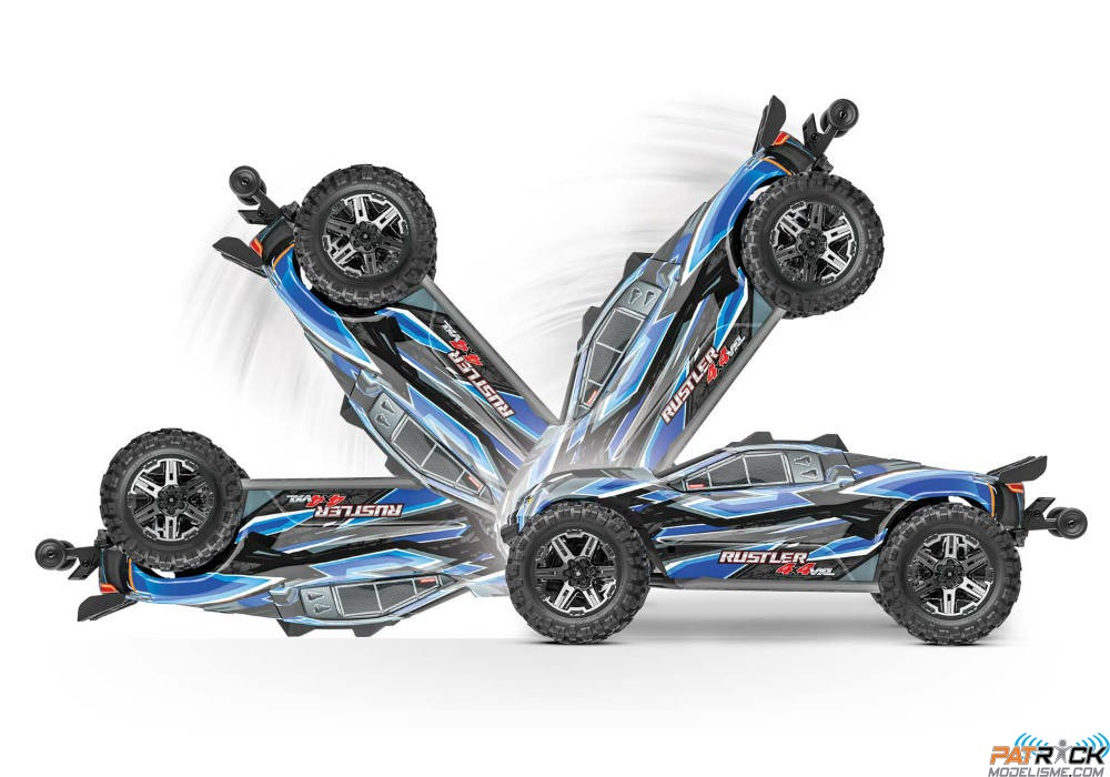 Traxxas Rustler 4x4 VXL 3S HD 1/10e Rouge SUR-COMMANDE - Traxxas - Les ...