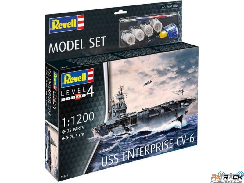 1/1200e Revell Model Set USS Enterprise CV-6 - STARTER KIT / MODEL SET ...