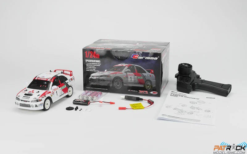 Carisma GT24 MITSUBISHI LANCER EVO 4 WRC 4x4 brushless 1/24e Prête à ...