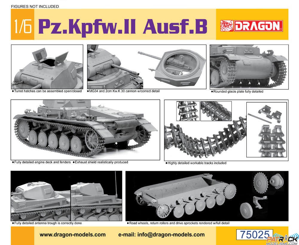 1/6e Dragon Models Char Panzer II Ausf.B