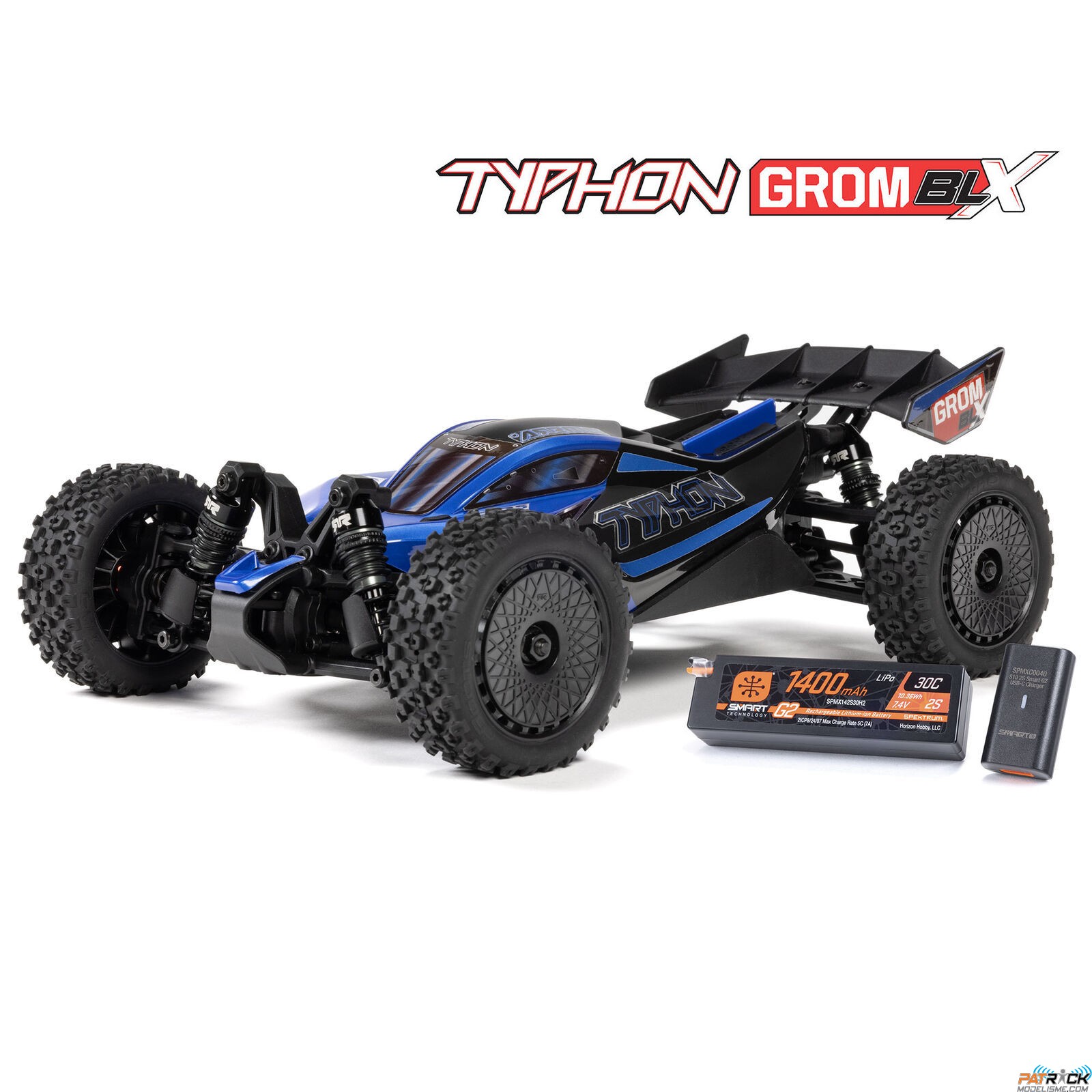 Arrma 1/18 Typhon Grom 223S BLX Brushless 4x4 RTR Bleu - Buggy - Types ...