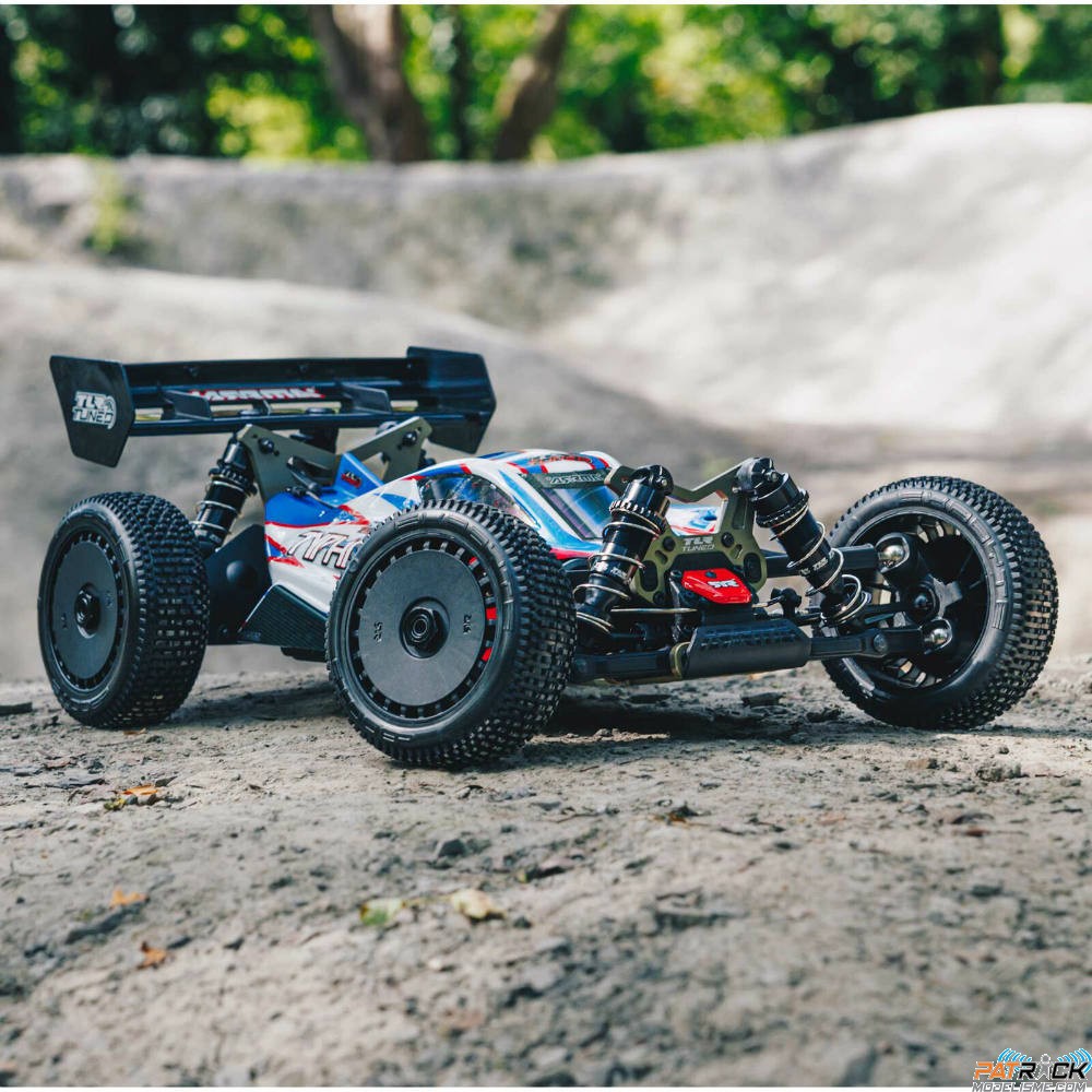 Arrma Buggy TYPHON 6S TLR Tuned 4WD BLX RTR 1/8e Bleu/rouge SUR-COMMANDE