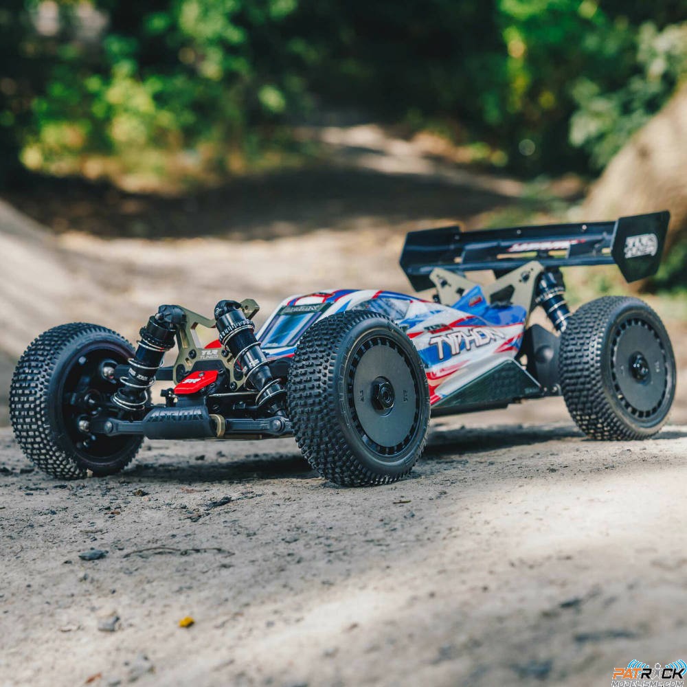 Arrma Buggy TYPHON 6S TLR Tuned 4WD BLX RTR 1/8e Bleu/rouge SUR-COMMANDE