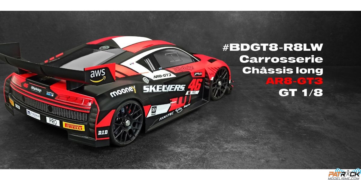 Carrosserie à peindre Bitty Design AR8-GT3 GT 1mm LWB 360 – 1/8ème