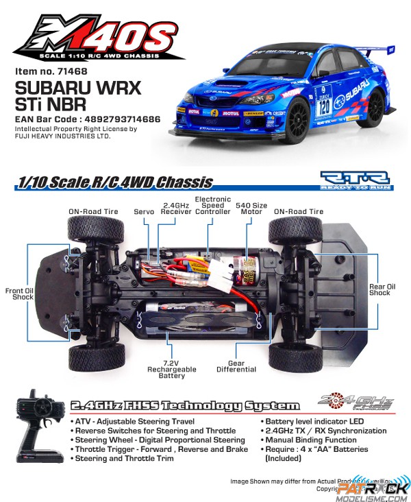 Carisma M40S Subaru WRX STI NBR RTR 1/10