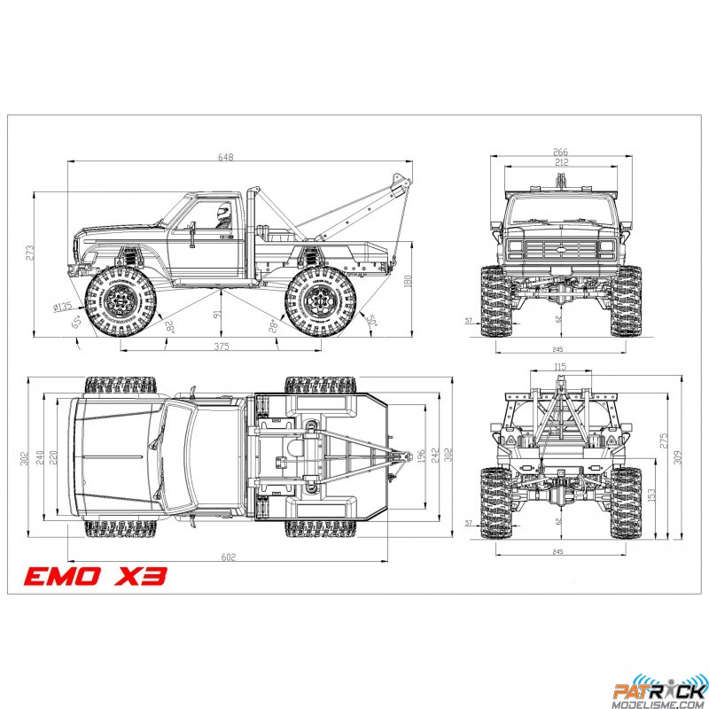 Cross-RC Crawler EMO X3 (Gris) 1/8 RTR SUR-COMMANDE - Types de ...