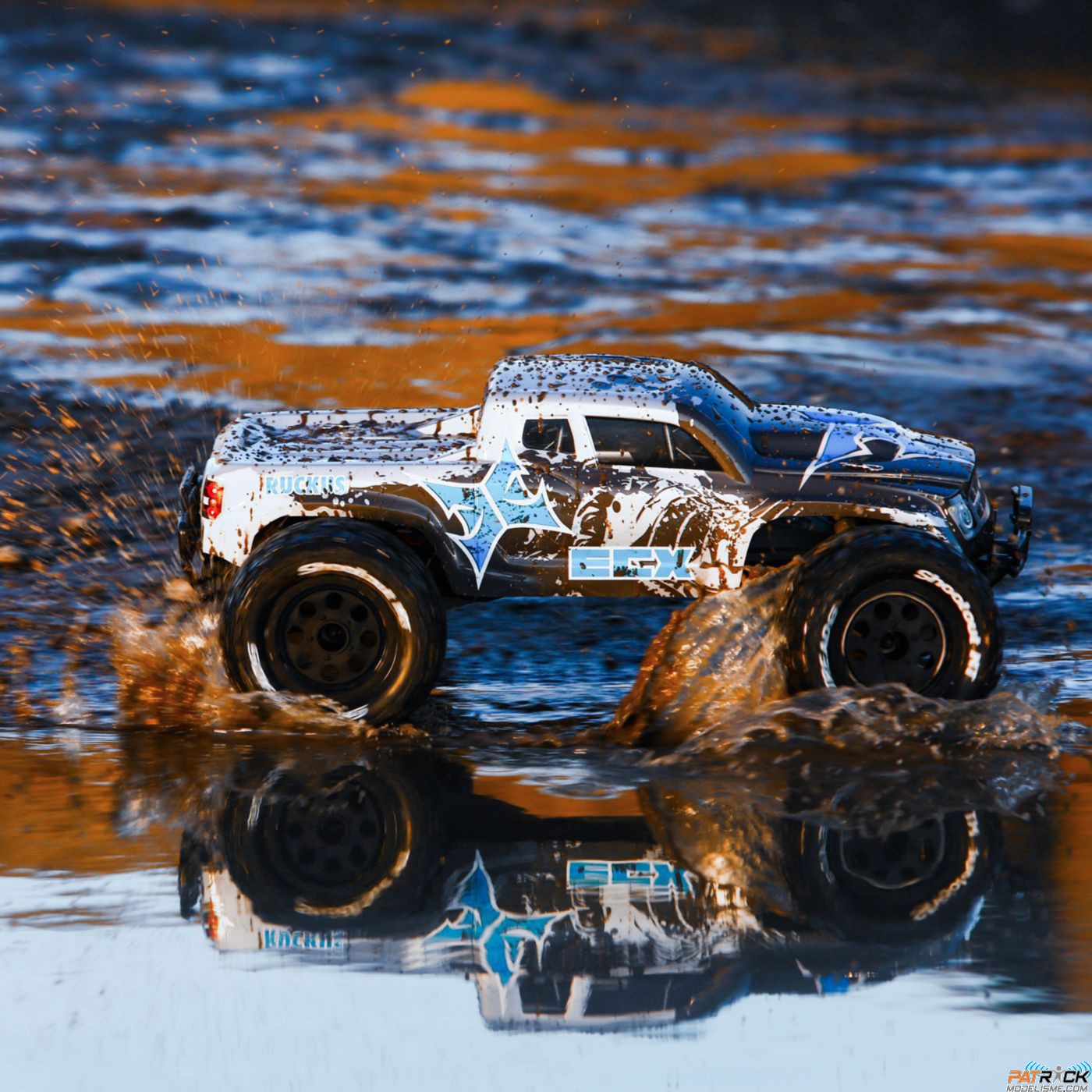 ECX Ruckus MT Brushed RTR 2WD Noir/Bleu 1/10