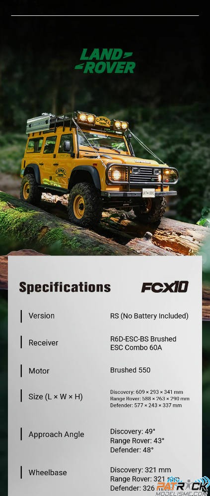 FMS 1/10 Land Rover Discovery 1st-Gen FCX10 Scaler ARTR kit (RS) Camel ...