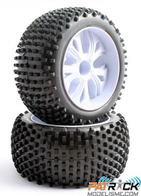 Roues Fastrax 10 branches arrière blanche 1/10