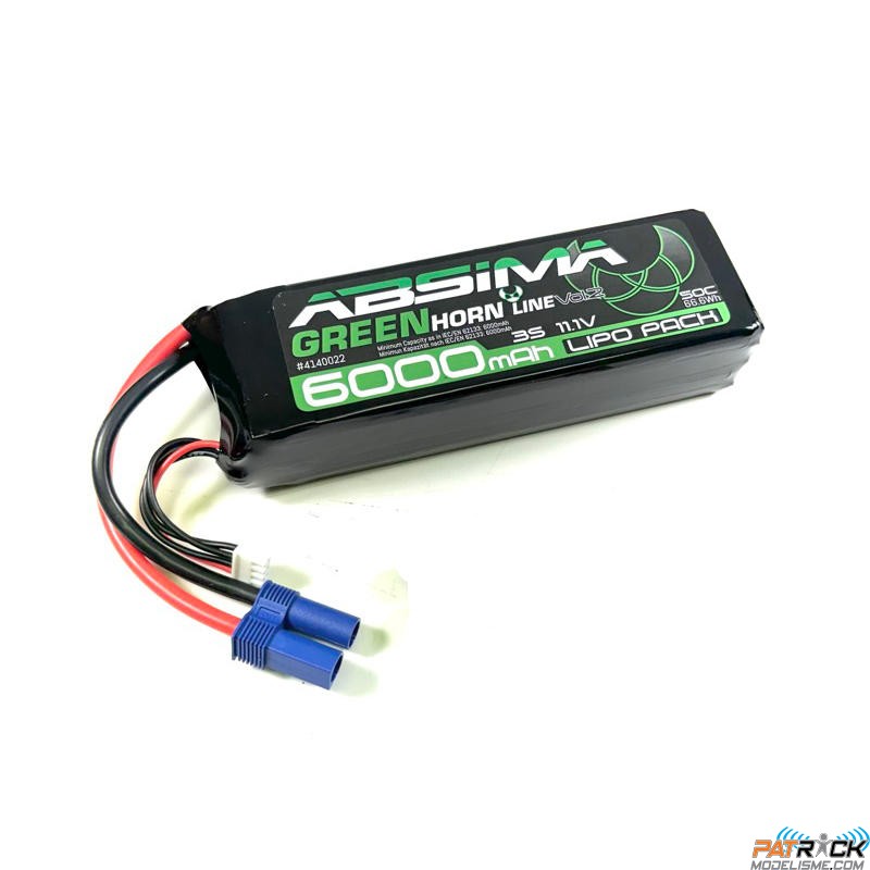 Accu LiPo Absima Greenhorn 6000mAh 3S 11.1V 50C EC5 SoftCase