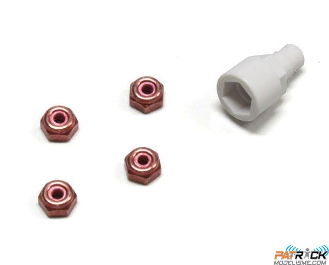 Ecrous de roue rouges + Clé Mini-Z