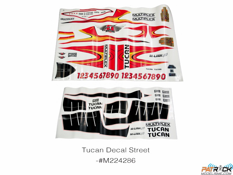 Planches d'autocolant pour avion Multiplex TUCAN