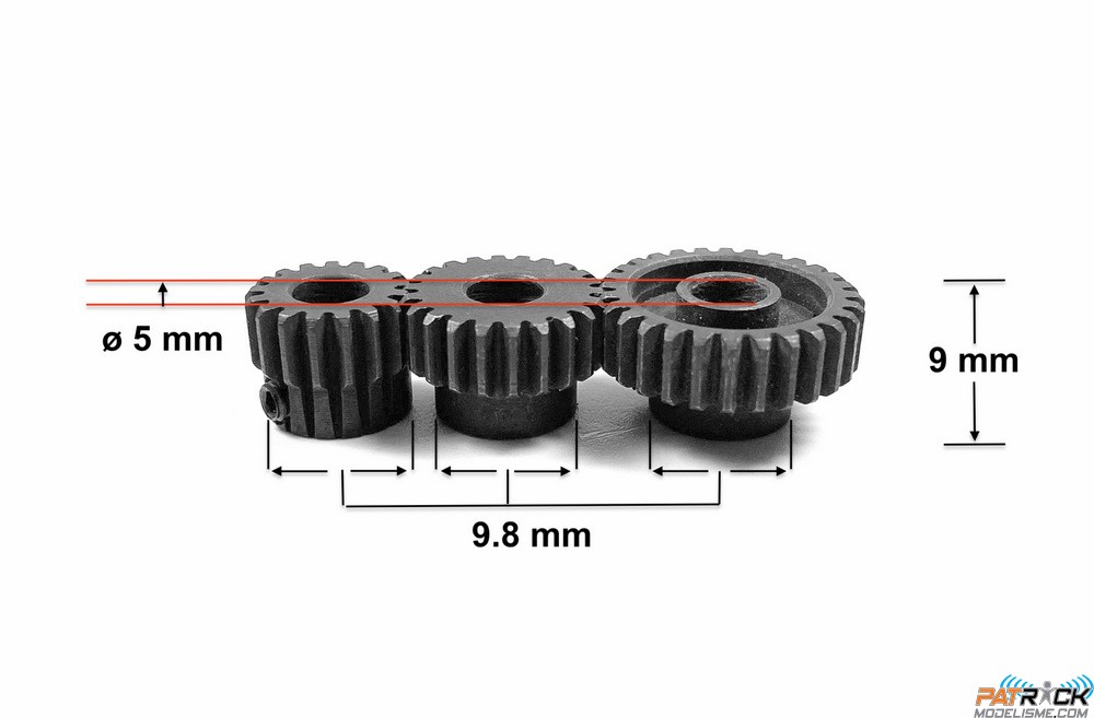 Pignon en Acier Module 0.6 - 17 dents axe 5mm - Pignons moteur module 0 ...