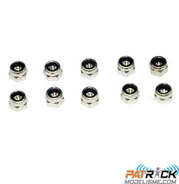 Ecrous nylstop inox M2,5/10 pièces