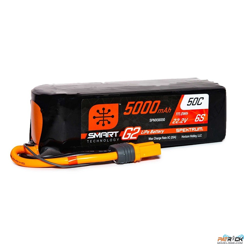 Batterie Lipo Spektrum SMART G2 22.2v 5000mAh 6s 50C IC5